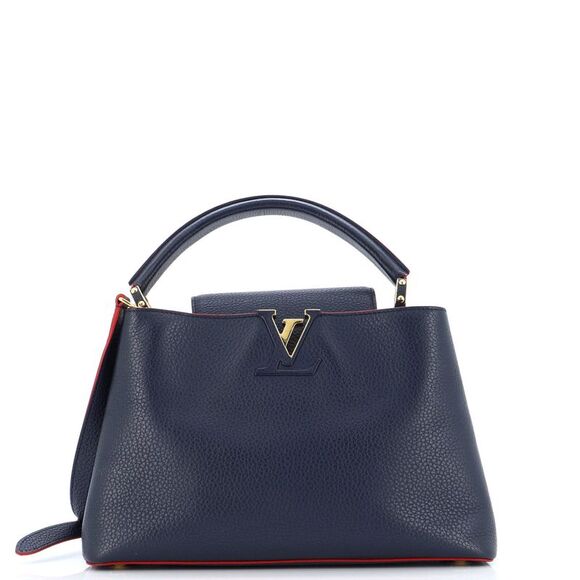 Louis Vuitton | Bags | Louis Vuitton Capucines Bag Leather Pm Blue ...